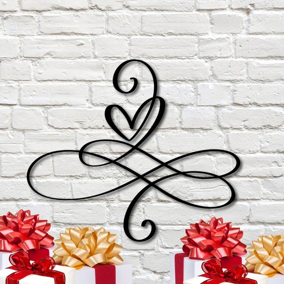 Infinity Heart Metal Design Infinity Symbol Wall Art Love - Etsy