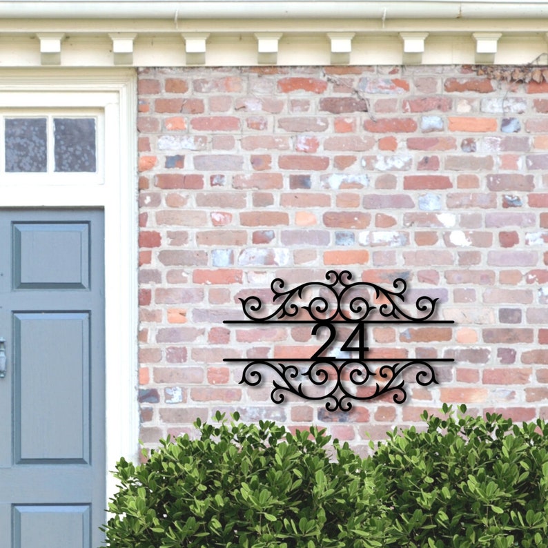 Personalized Scroll House Numbers Metal Sign Address Metal - Etsy
