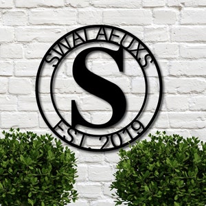 Custom Metal Name Sign | Split Letter Name Sign | Personalized Last ...