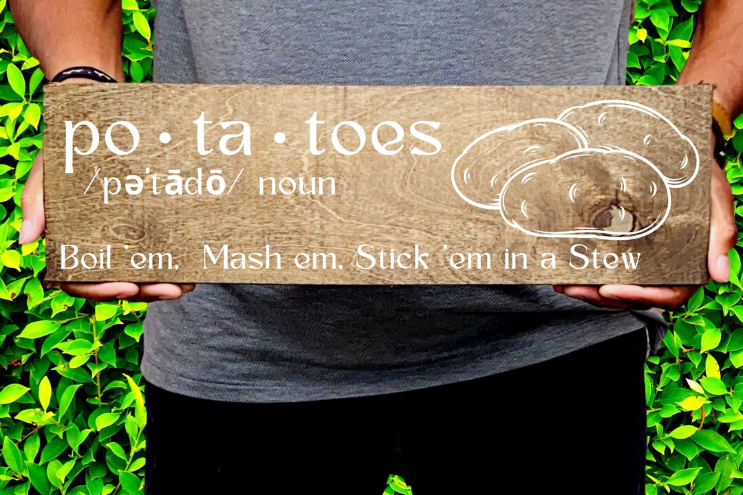 Potato Wood Sign, Hobbit Hole Kitchen, Kitchen Decor, Lotr Fan Gift ...