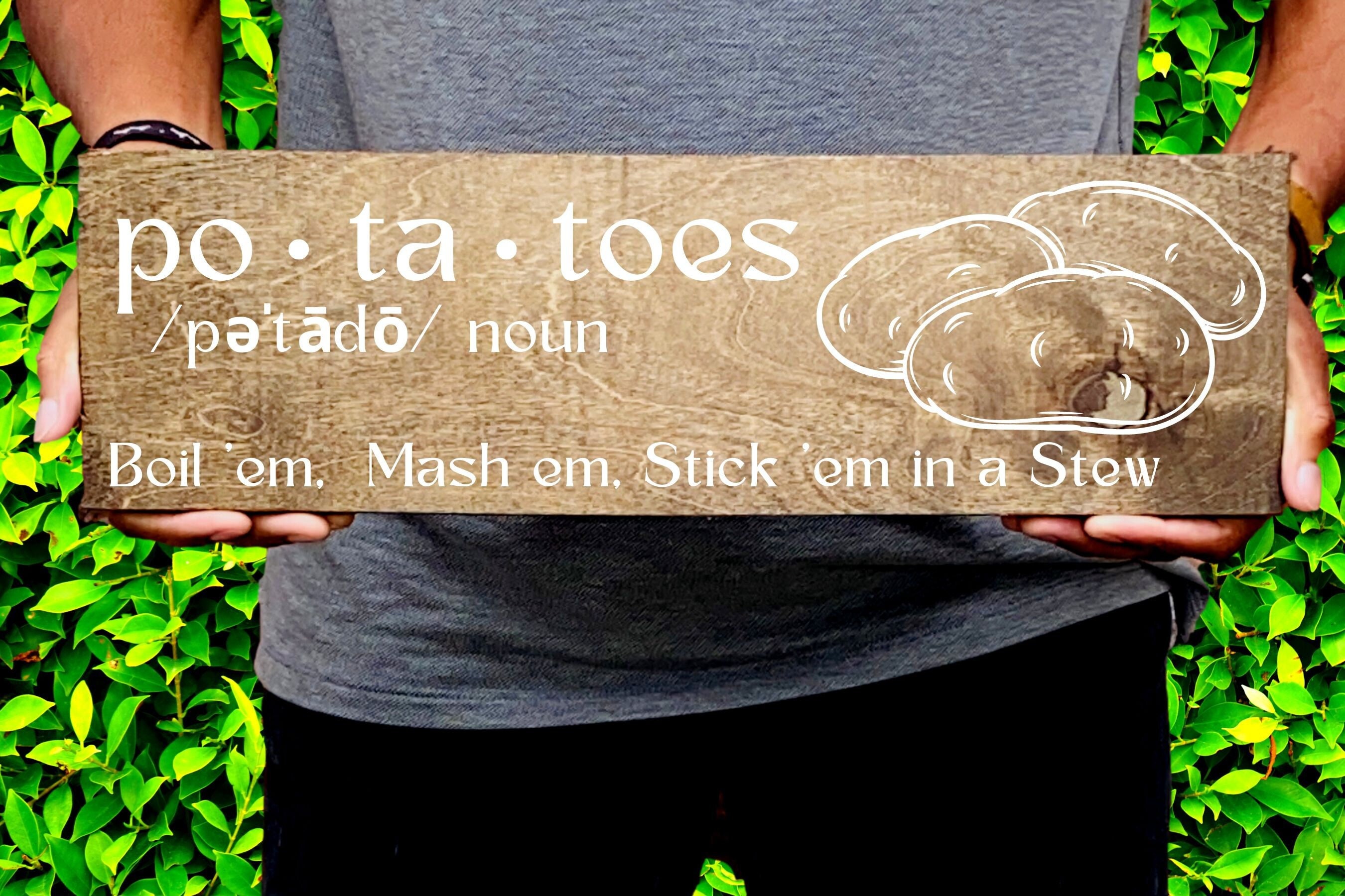 Potato Wood Sign, Hobbit Hole Kitchen, Kitchen Decor, Lotr Fan Gift ...