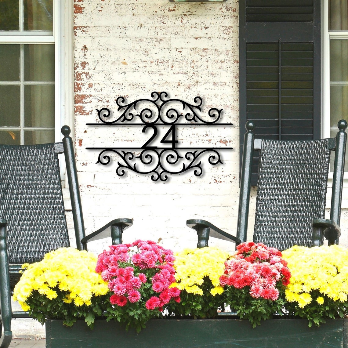 Personalized Scroll House Numbers Metal Sign Address Metal - Etsy