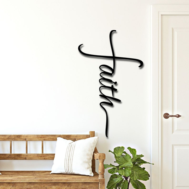 Wall Cross Decor Metal Faith Cross Cross Wall Sign - Etsy