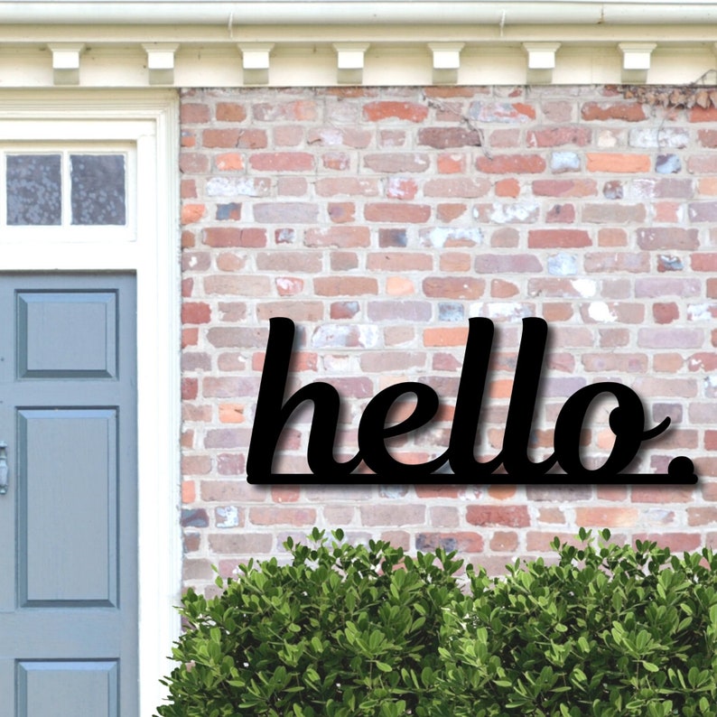 Metal Hello Sign Welcome Metal Sign Hello Door Metal - Etsy