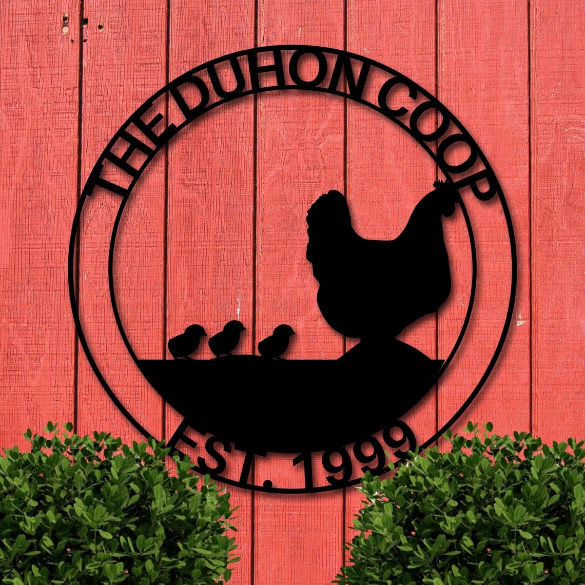 Personalized Chicken Coop Sign, Custom Hen House Sign, Metal Chicken ...