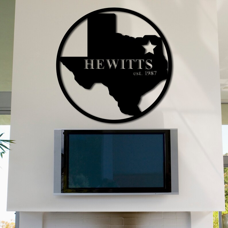 Family Name Sign Metal Texas Signs for Decor, Last Name Metal Sign ...