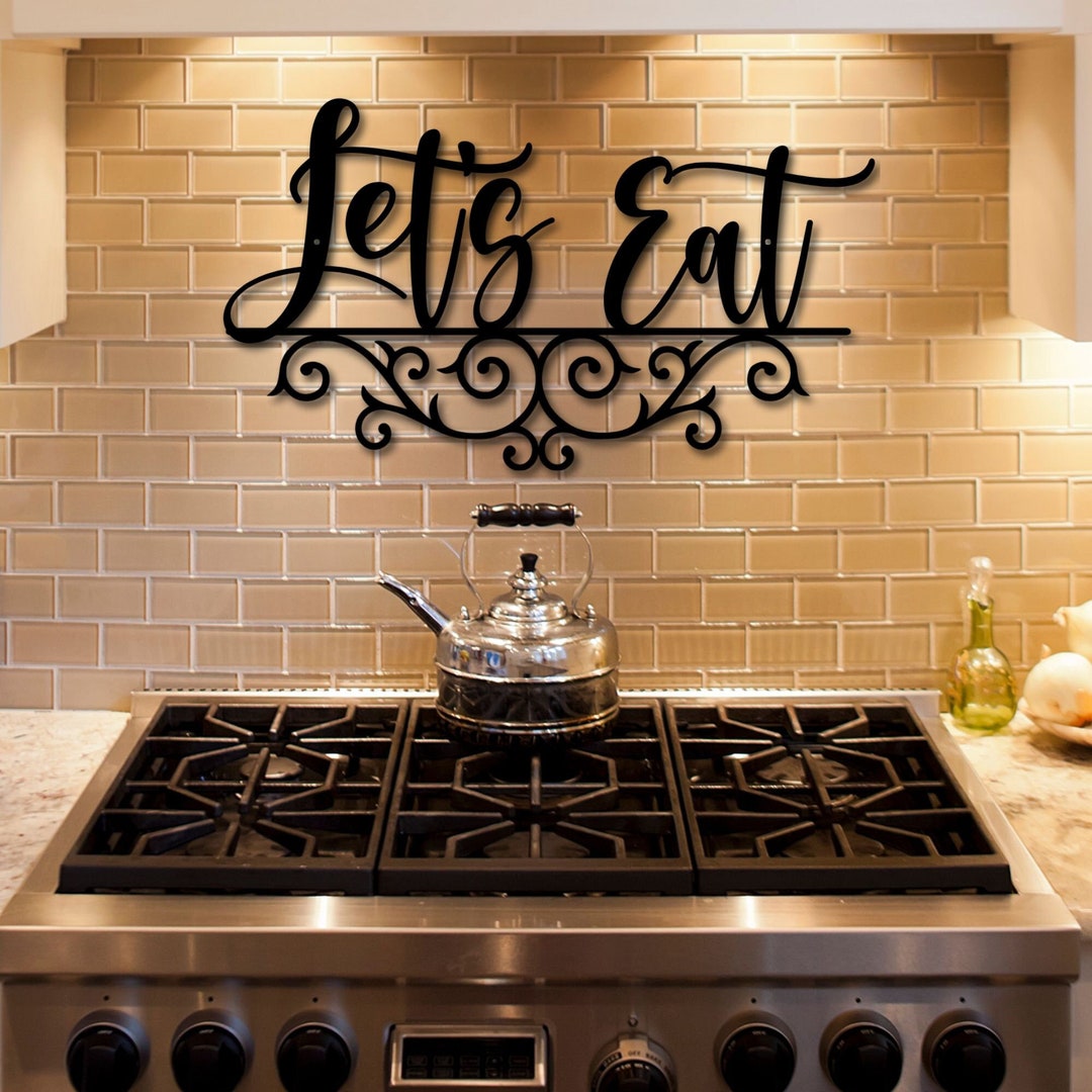 Let's Eat Metal Sign, Kitchen Decor, Kitchen Metal Sign, Kitchen Signs ...