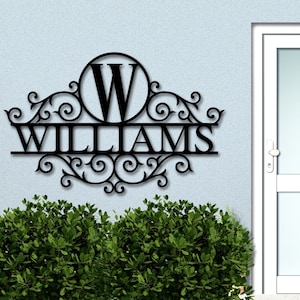 Metal Sign Personalized, Metal Name Sign, Split Letter Monogram Metal ...