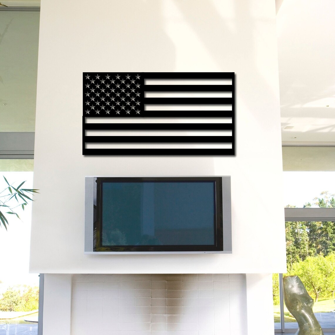 American Flag | Metal American Flag | Metal Wall Art | Black American ...