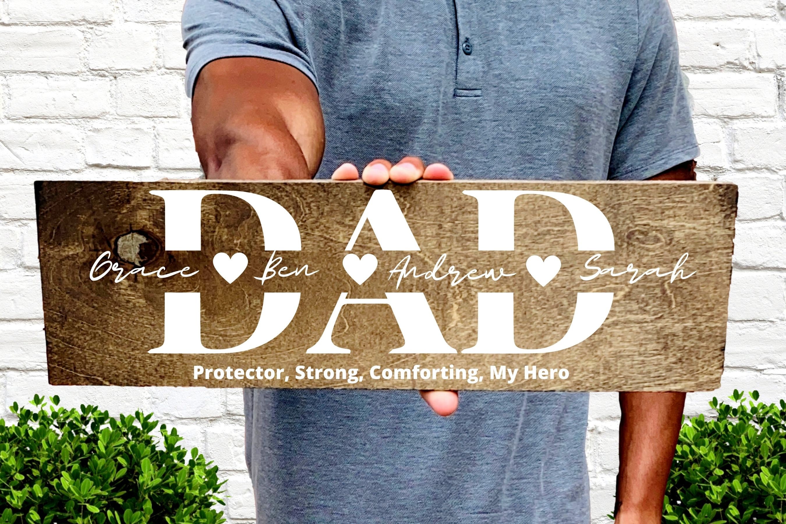 Dad Sign With Kids Names Fathers Day Gift Personalized Gift - Etsy