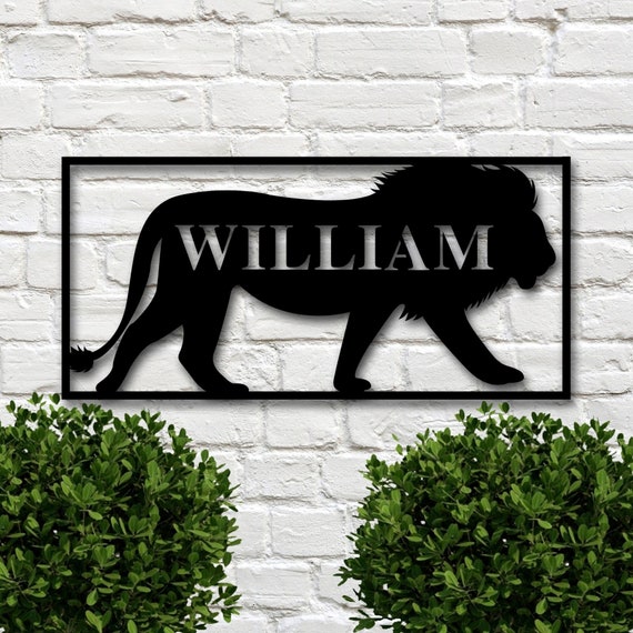 Lion Name Sign Safari Nursery Baby Boy Gift Baby Name Sign - Etsy
