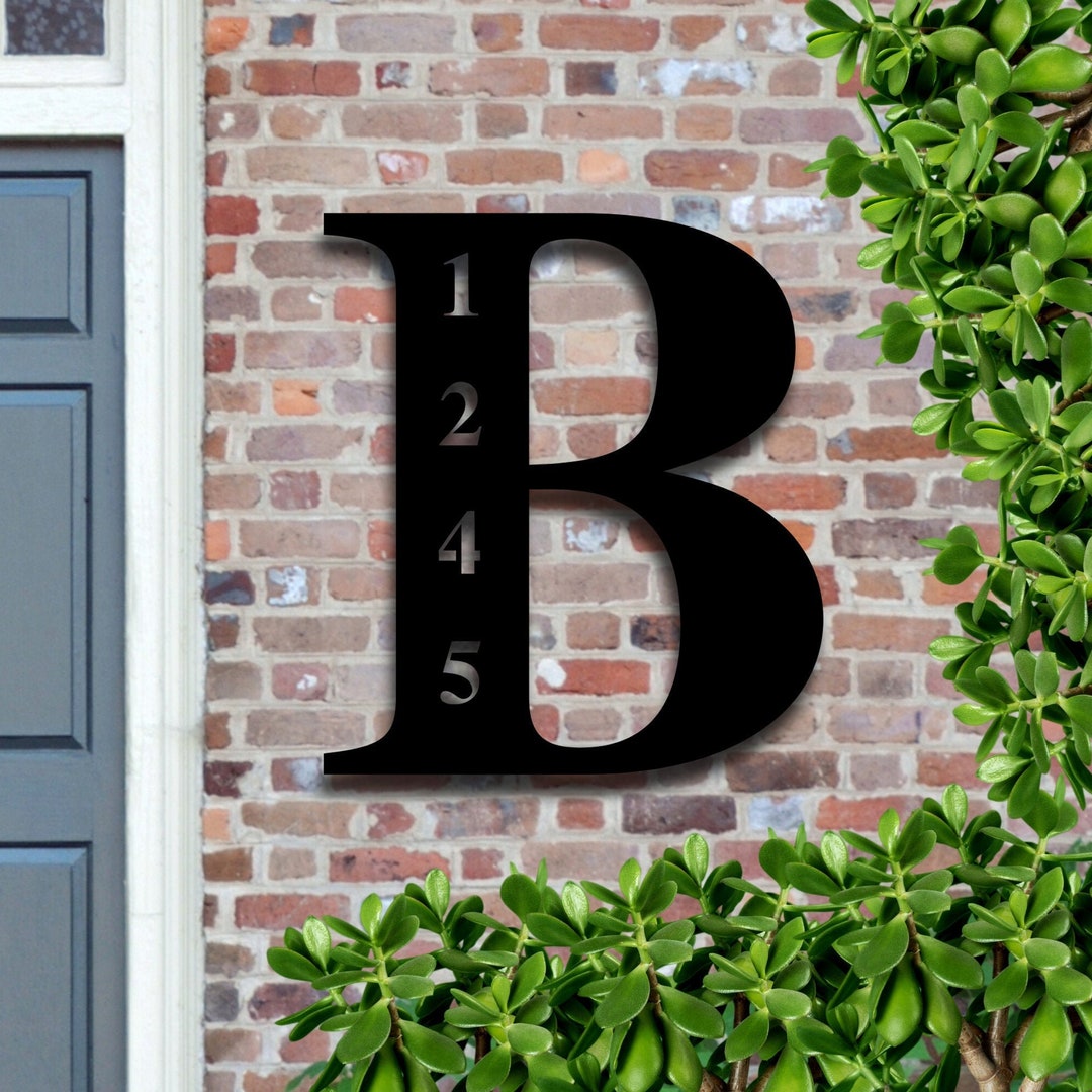 Vertical House Number, Vertical Sign, Vertical Wall Decor, Metal Letter ...