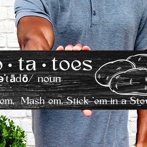 Potato Wood Sign, Hobbit Hole Kitchen, Kitchen Decor, Lotr Fan Gift ...