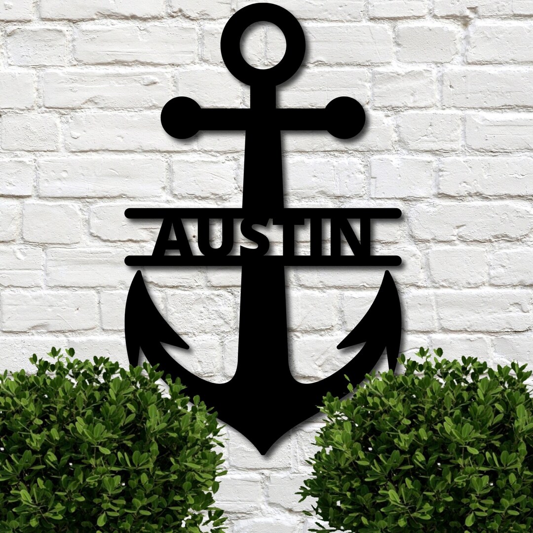 Personalized Anchor | Anchor Welcome Wreath | Anchor Door Decor ...