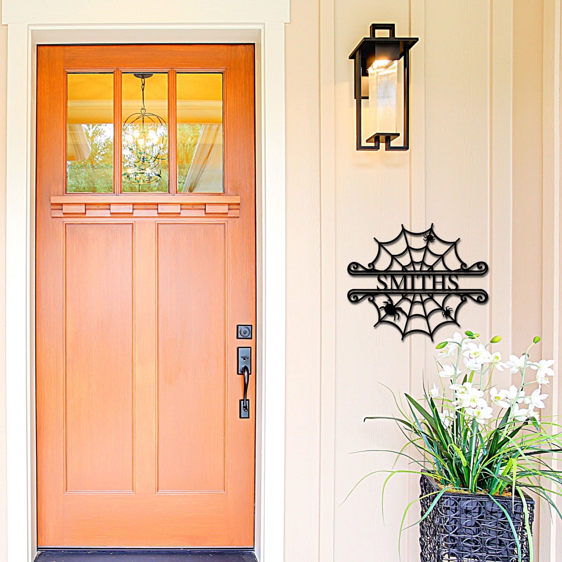 Spider Web Name Sign, Halloween Decor, Cobweb Decor, Halloween Front ...