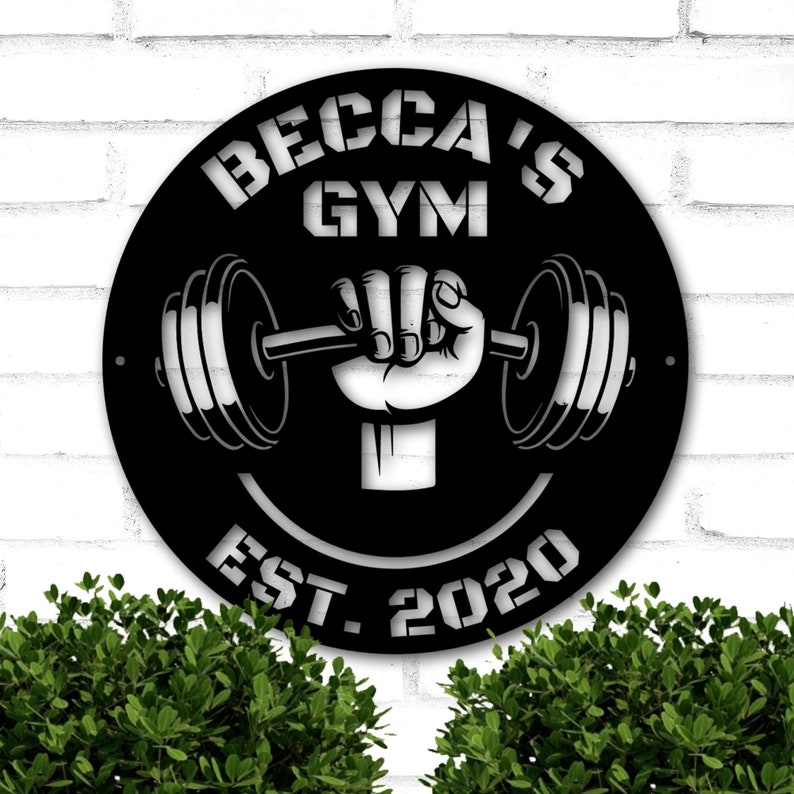 Gym Sign Personalized Home Gym Sign Custom Metal Gym Sign | Etsy