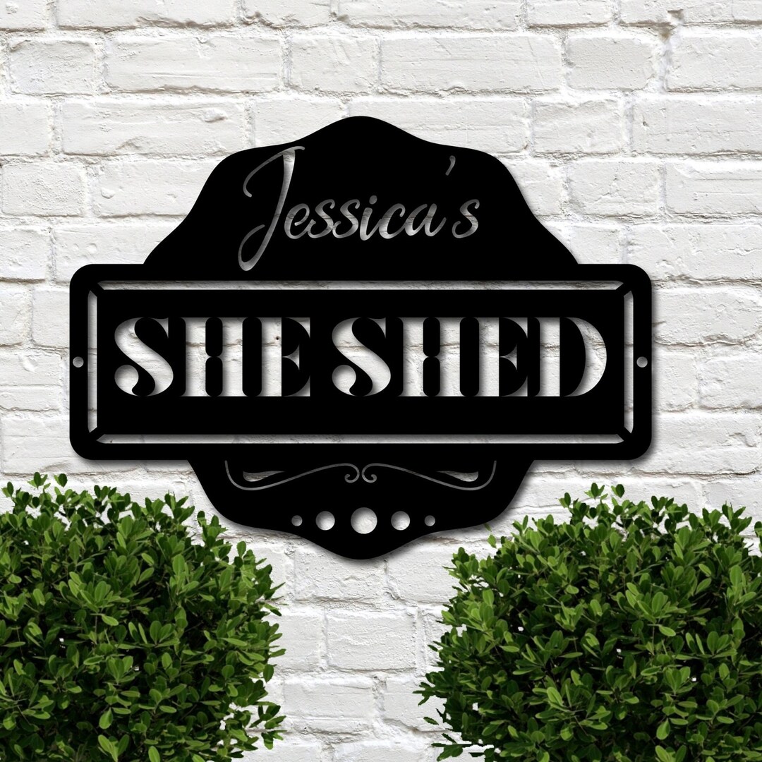 She Shed Signs Personalized, She Shed Metal Sign, Gift for Her, She ...