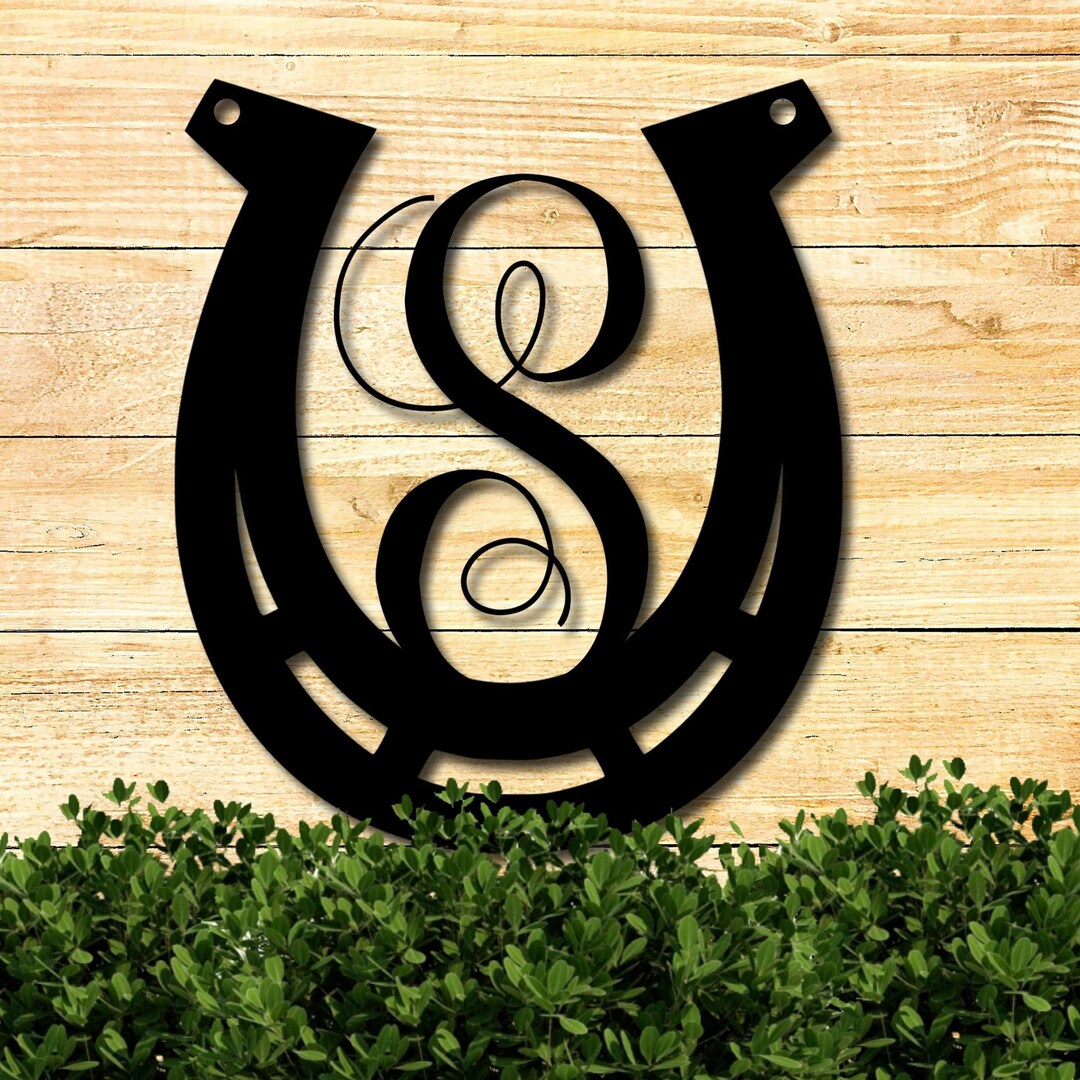 Horseshoe Monogram ~ Horse Equestrian Riding Decor ~ Country Home Barn ...