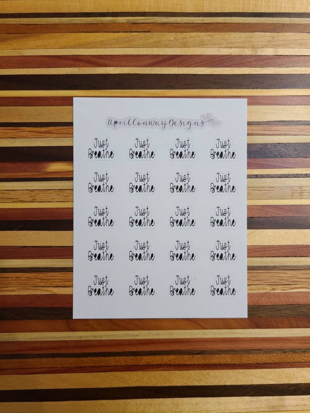 Just Breathe Script Quarter Sheet - Etsy