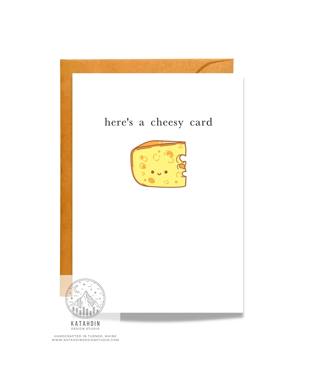 Here's a Cheesy Card - Handmade Greeting Card - Blank Inside - Funny ...