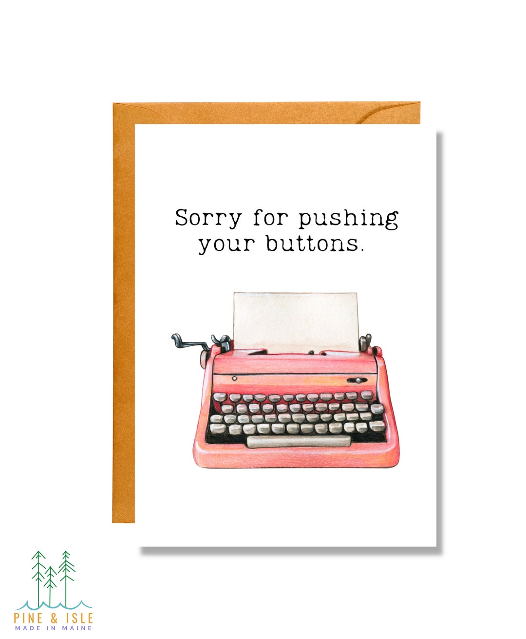 Sorry for Pushing Your Buttons | Pun Card | Sorry Card | AP4 - Etsy