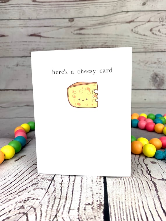 Here's a Cheesy Card Handmade Greeting Card Blank | Etsy