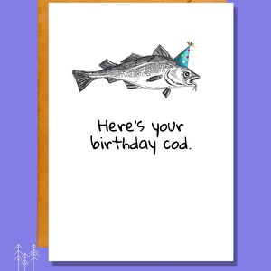 Here's Your Birthday Cod | Funny Birthday | Pun Card | BD30 - Etsy