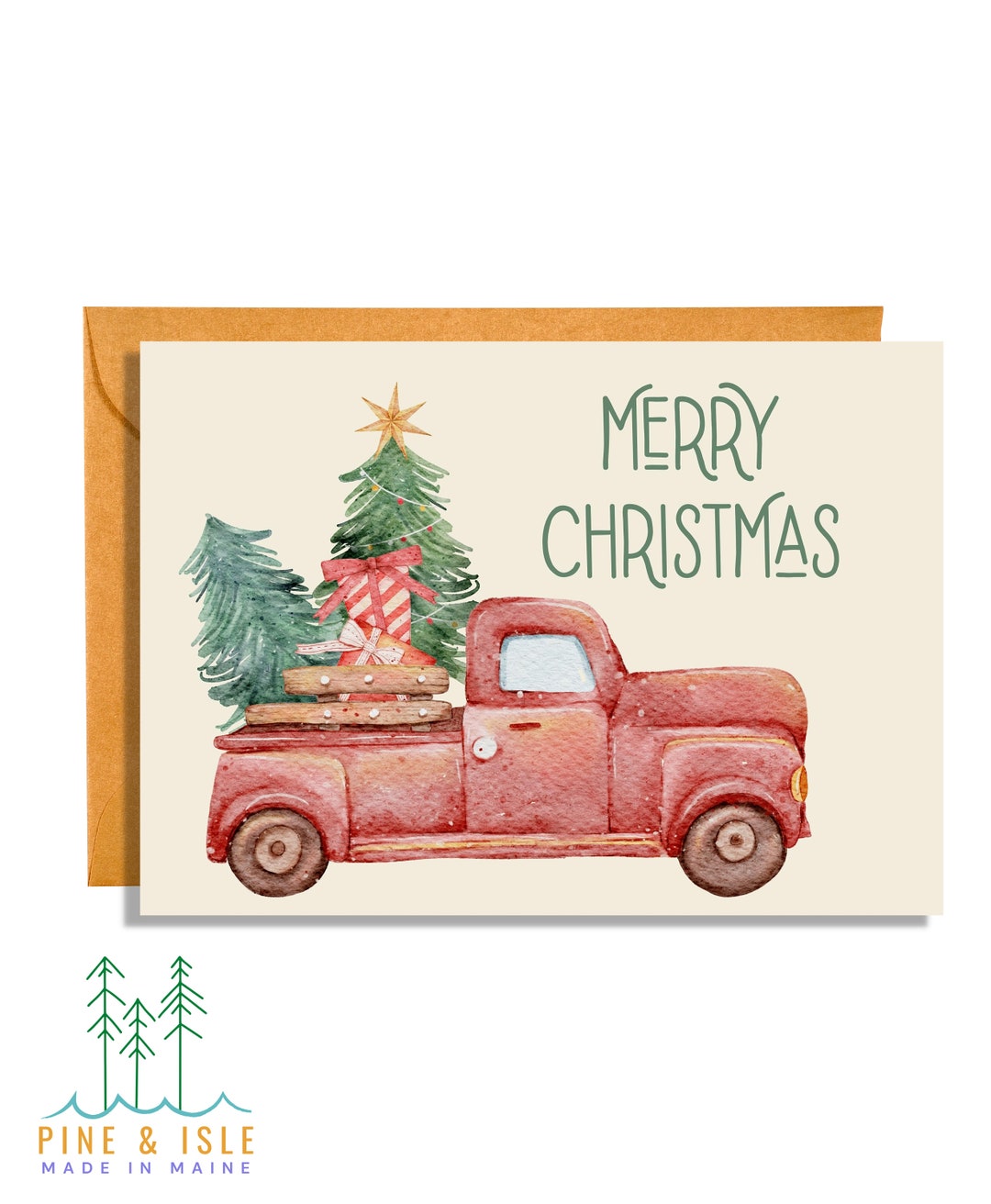 Merry Christmas, Vintage Truck, Christmas Card - Etsy
