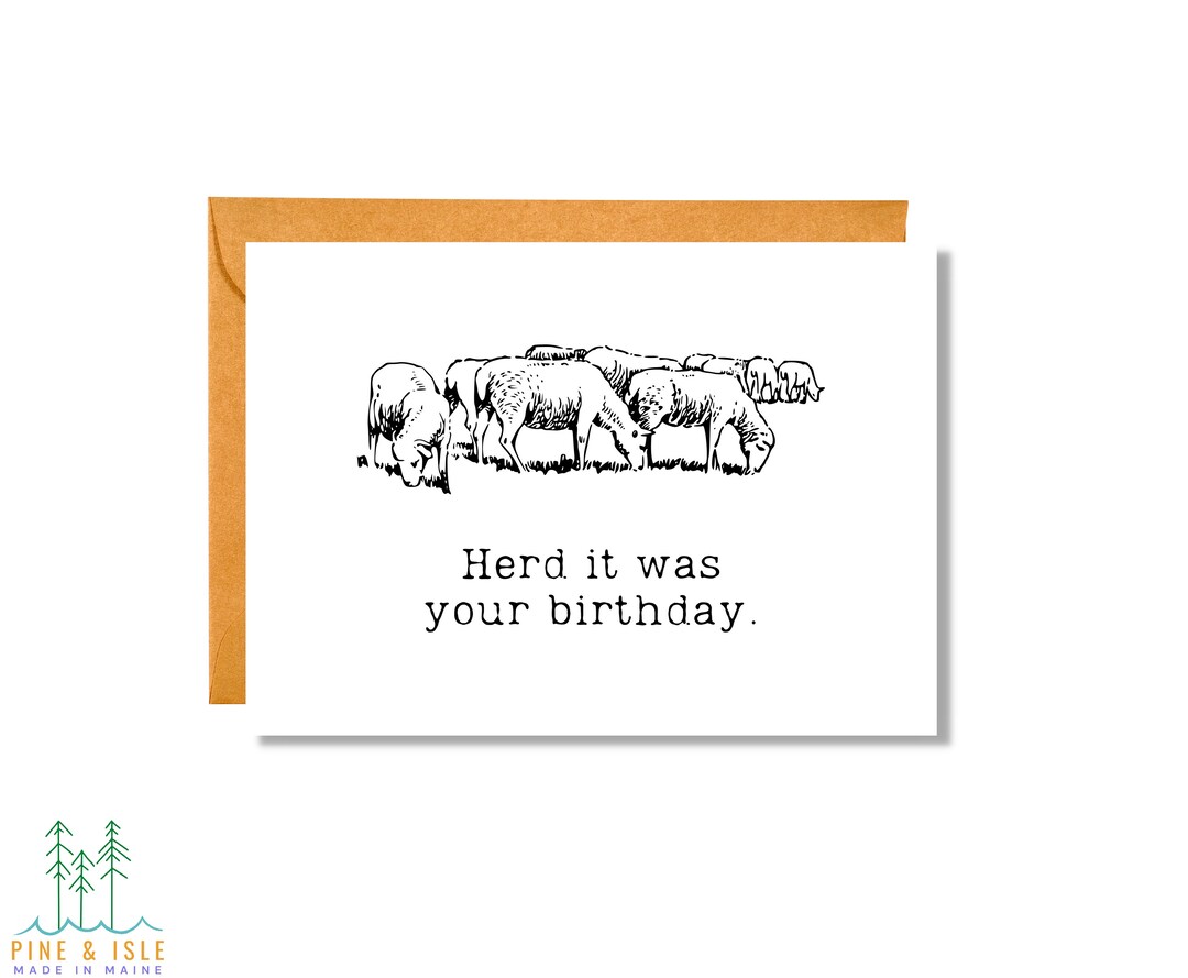 Herd It Was Your Birthday | Pun Card | Birthday Card | BD51 - Etsy
