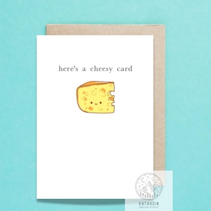 Here's a Cheesy Card - Handmade Greeting Card - Blank Inside - Funny ...