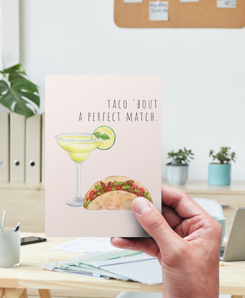 Taco 'bout a Perfect Match Engagement Card Wedding - Etsy