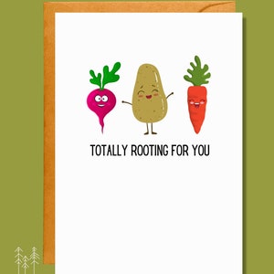 Rooting for You | Food Pun | Funny Card | Congrats | Encouragement ...