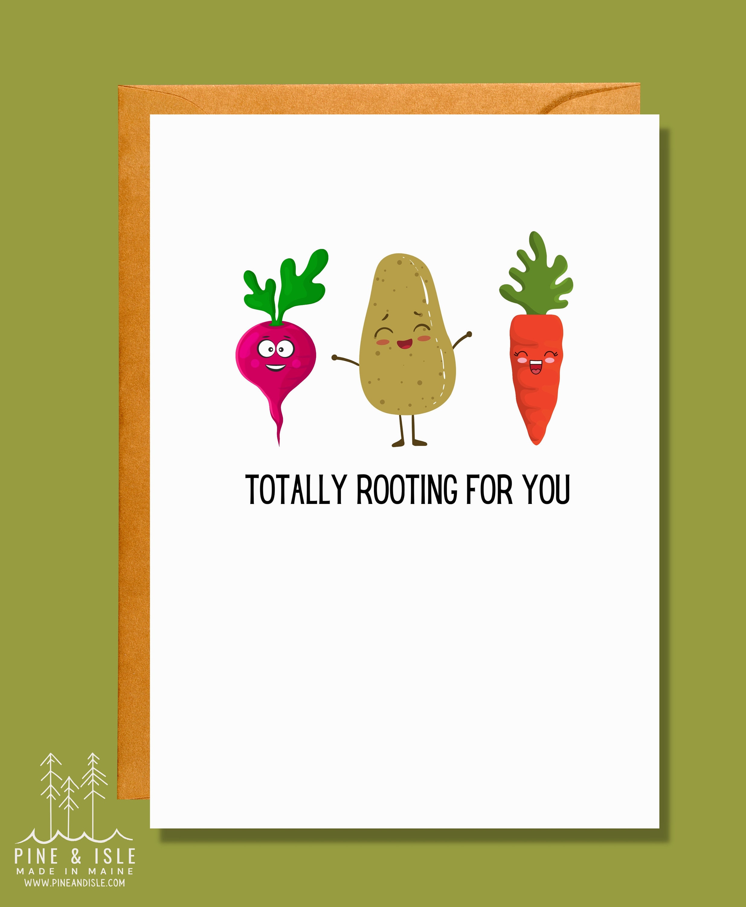 Rooting for You Food Pun Funny Card Congrats - Etsy