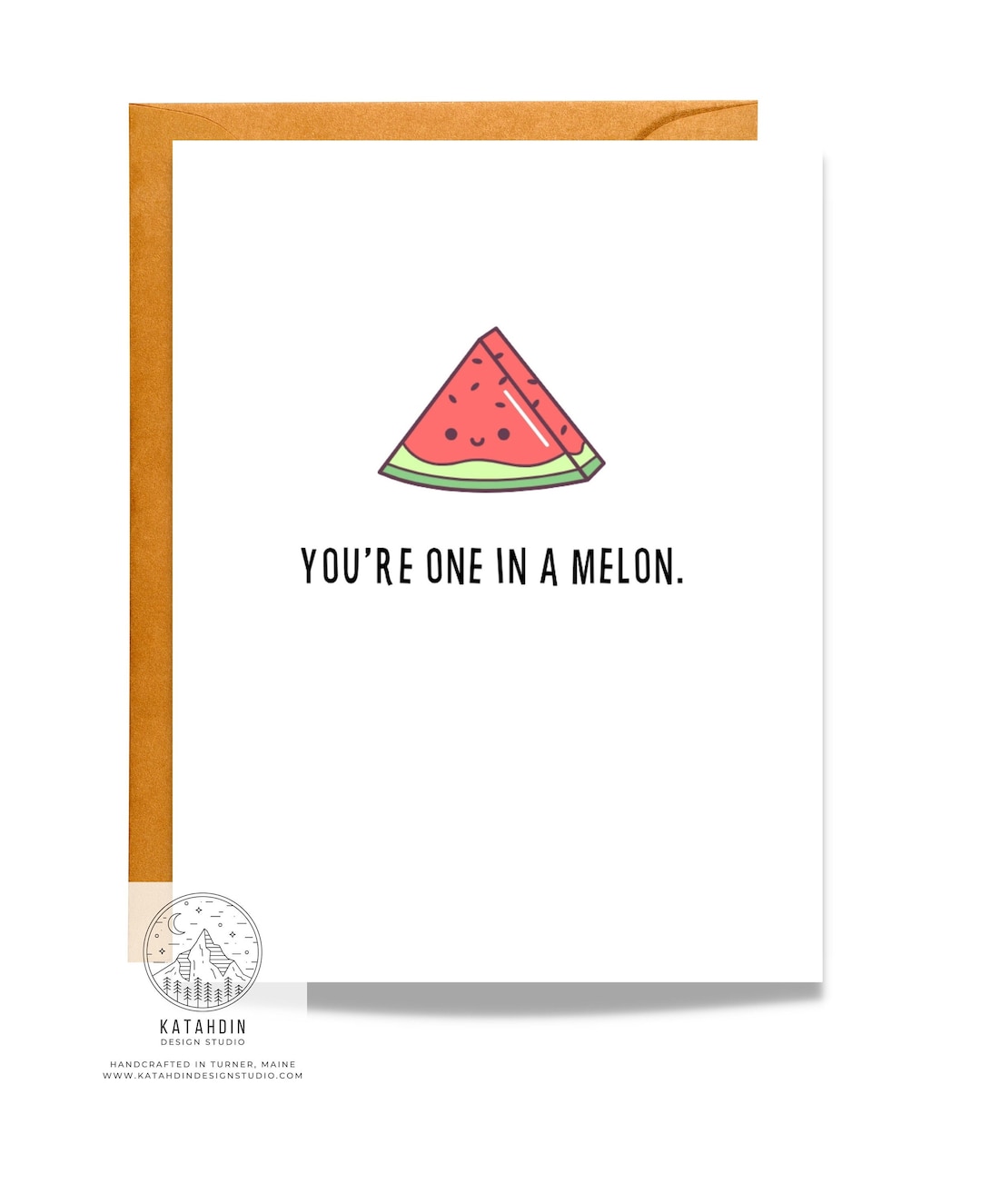 You're One in a Melon - Handmade Greeting Card - Blank Inside ...