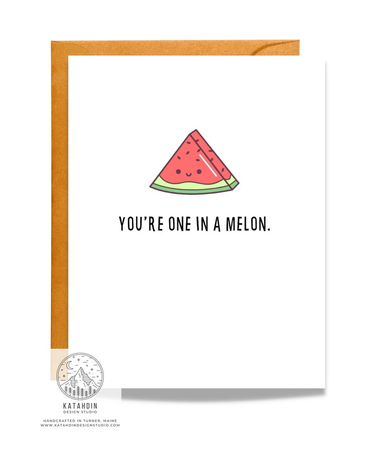You're One in a Melon Handmade Greeting Card Blank - Etsy