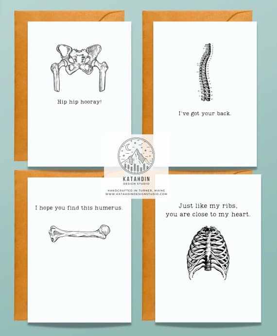 Bone Pun Greeting Cards Pun Card Card Bundle Pun Note Cards | Etsy