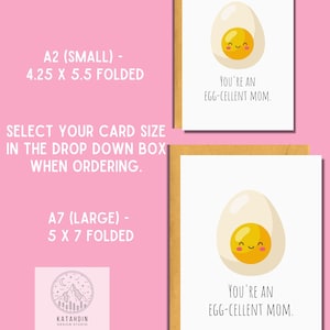 You're an Egg-cellent Mom, Mother's Day Card, Food Pun Card, Mother's ...