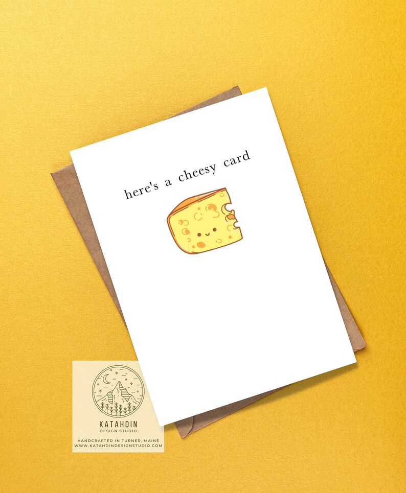 Here's a Cheesy Card Handmade Greeting Card Blank - Etsy