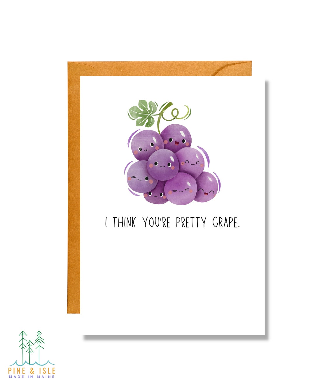 I Think You're Pretty Grape | Just Because Card | Pun Card | JB27 - Etsy