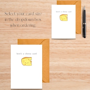 Here's a Cheesy Card - Handmade Greeting Card - Blank Inside - Funny ...
