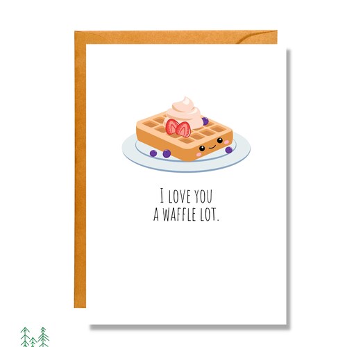 I Miss You Card I Miss You a Waffle Lot Kawaii Funny Pun - Etsy