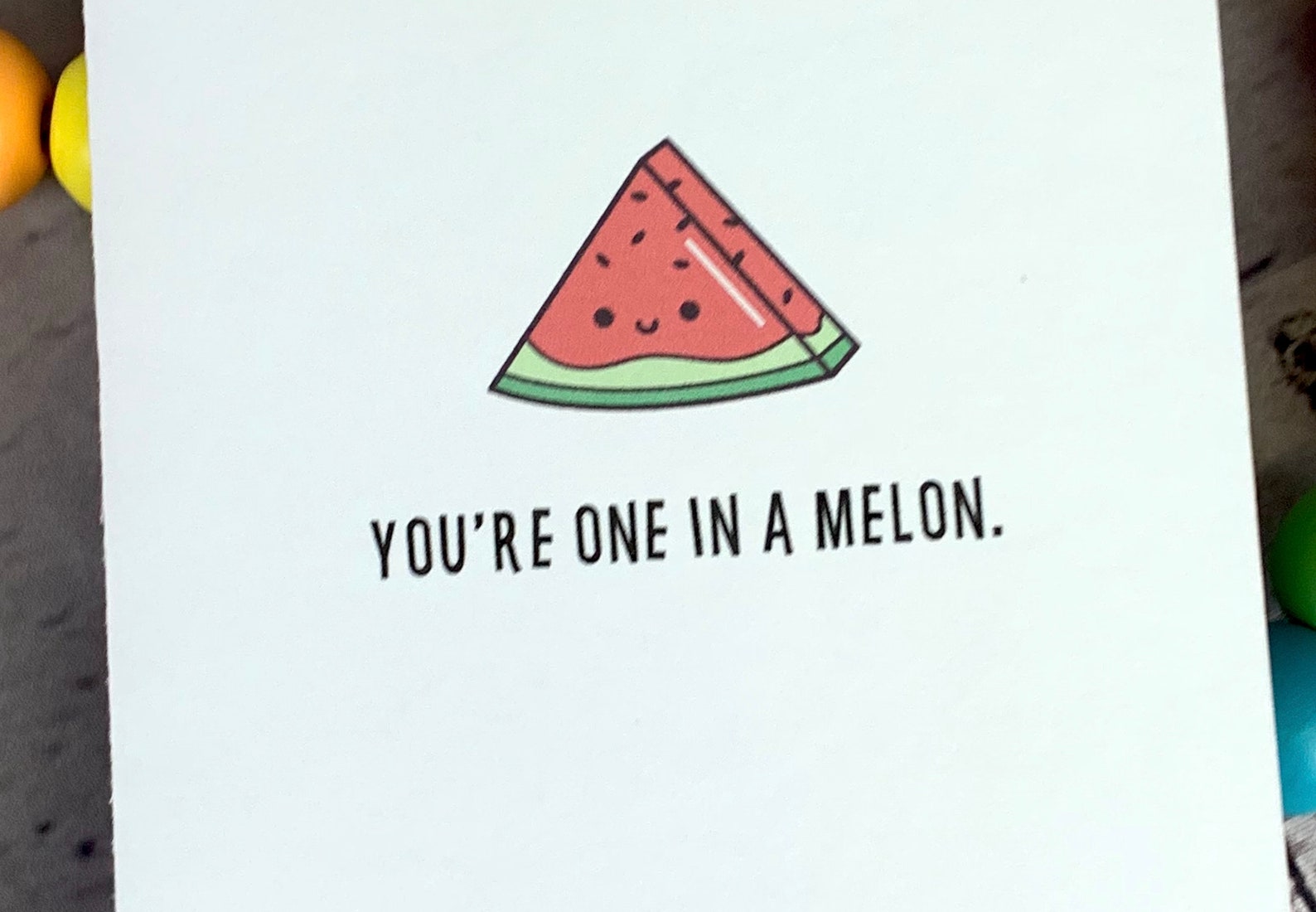 You're One in a Melon Handmade Greeting Card Blank | Etsy