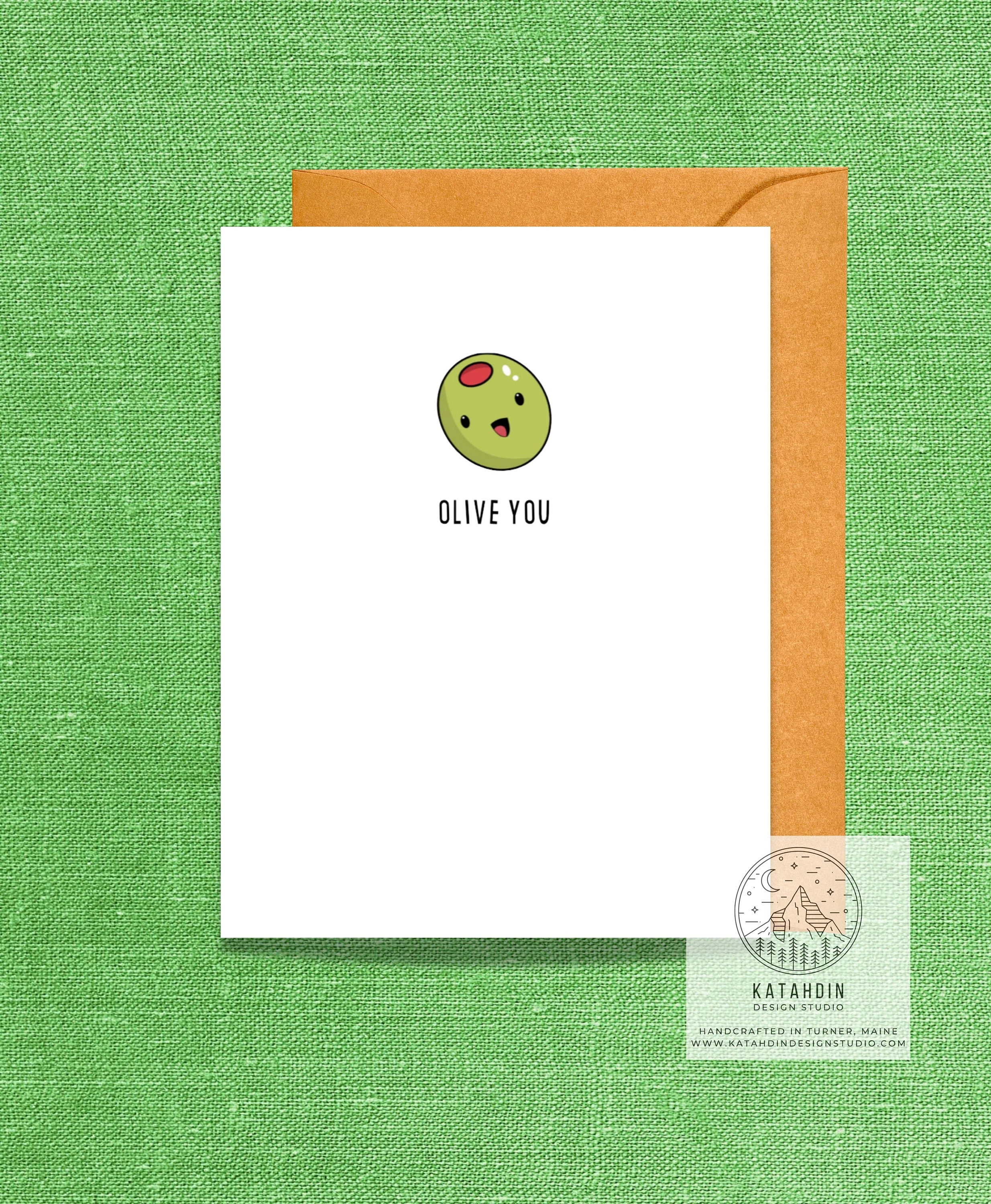 Olive You - Handmade Greeting Card - Food Puns - Love - Etsy