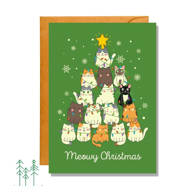 Cat Christmas Cards - Etsy
