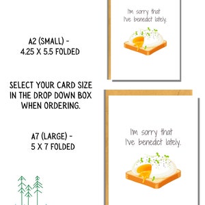 I'm Sorry That I've Benedict Lately | Funny Apology | Sorry Card | AP16 - Etsy