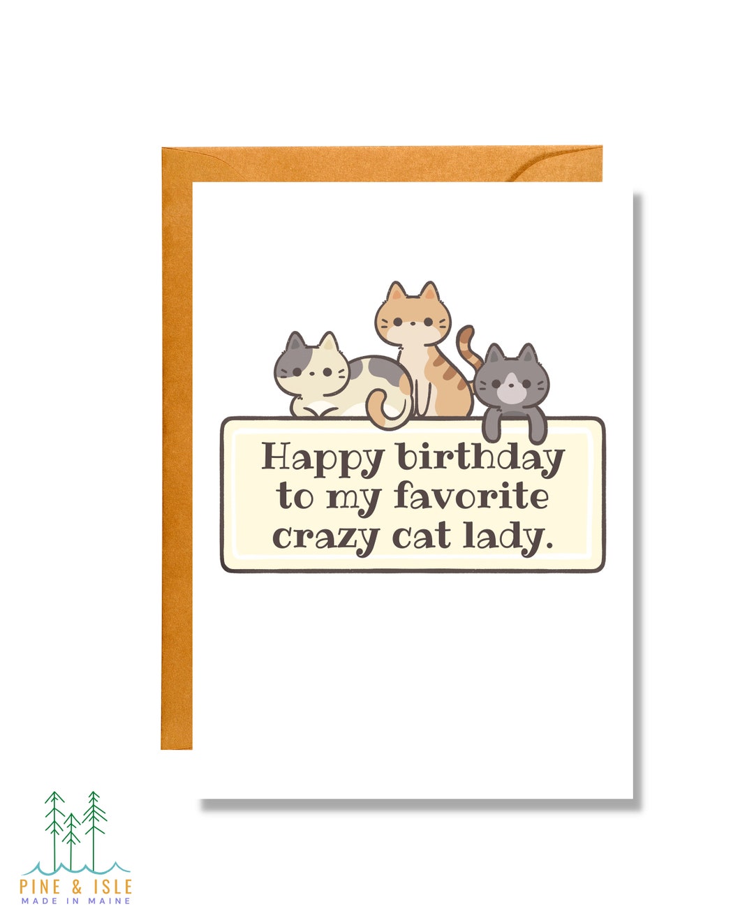 Happy Birthday to My Favorite Crazy Cat Lady | Birthday Card | Funny ...