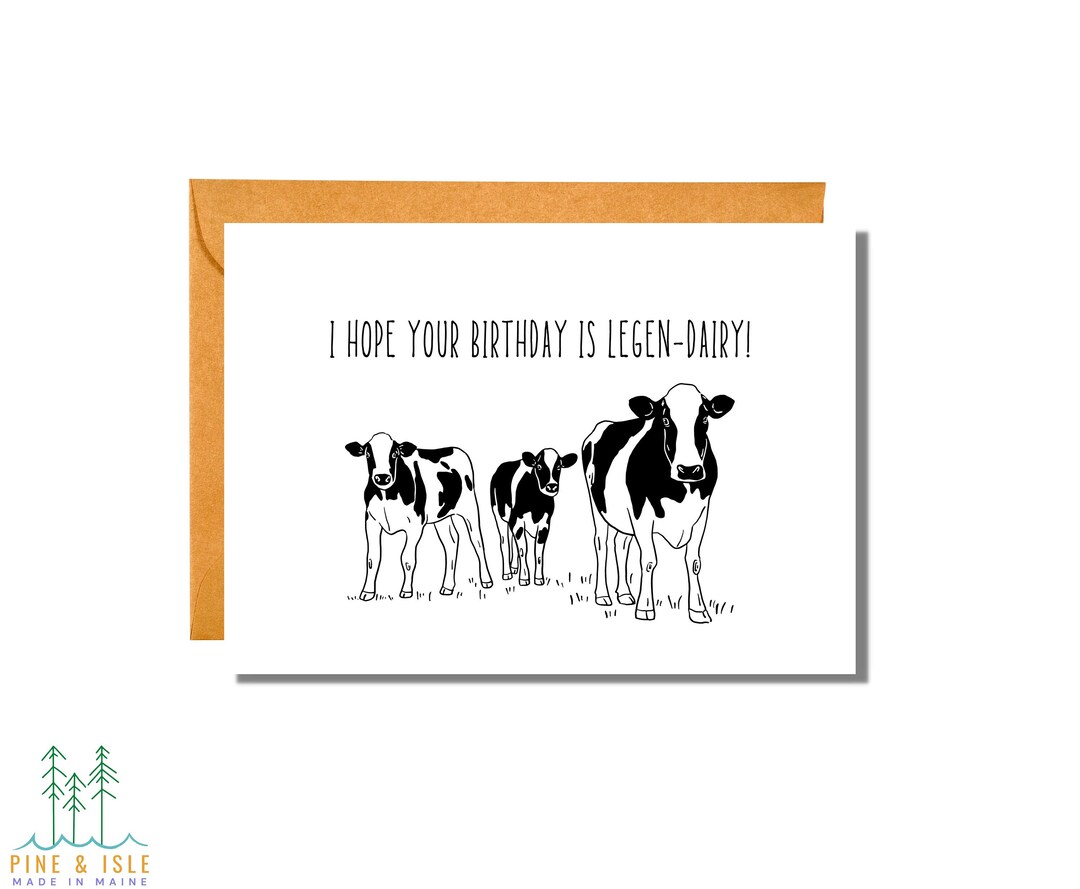 I Hope Your Birthday is Legen-dairy | Pun Card | Birthday Card | BD50 ...