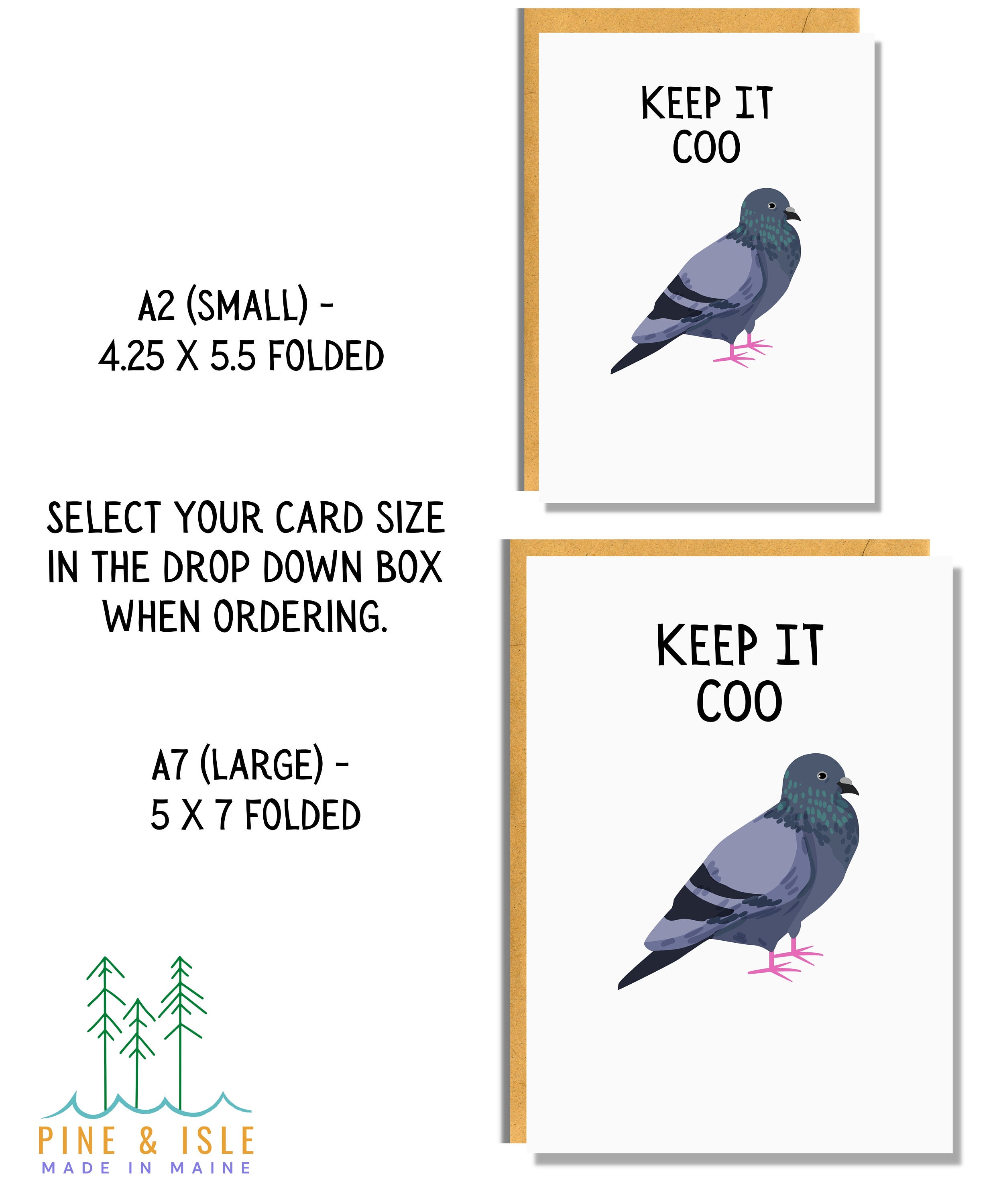 Keep It Coo, Funny Card, Animal Pun Card, Thinking of You - Etsy