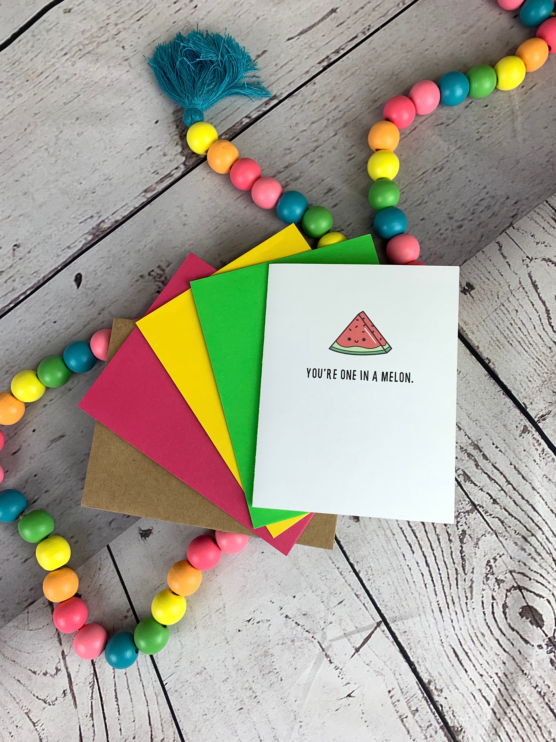 You're One in a Melon Handmade Greeting Card Blank | Etsy