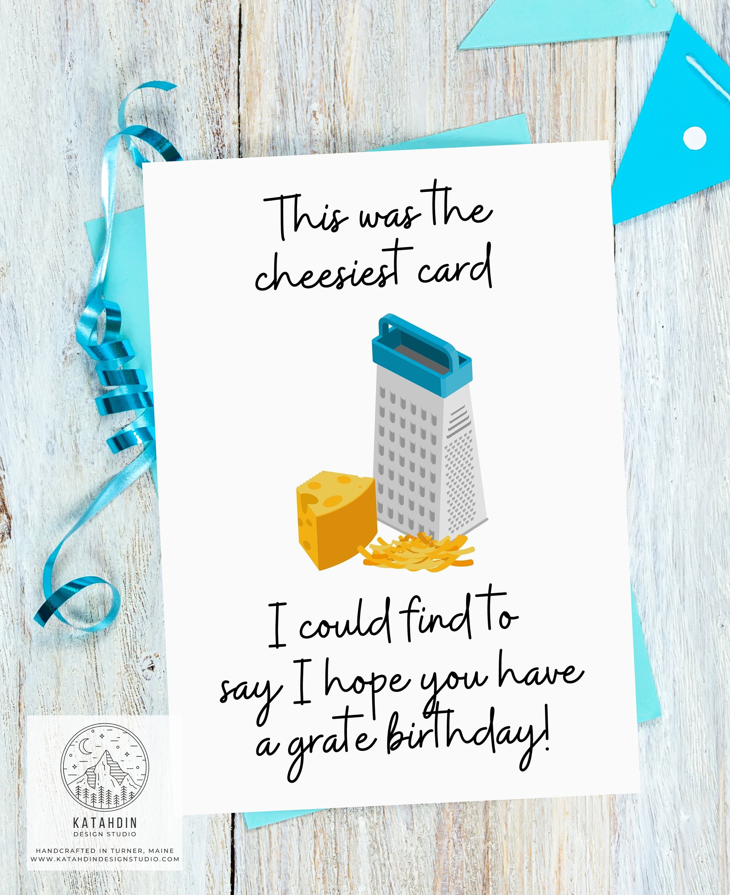 Cheesy Card to Say Have a Grate Birthday Food Pun Card | Etsy